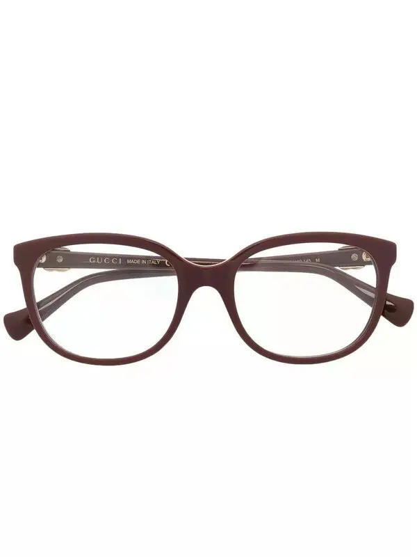 Gucci Logo Square-frame Glasses - Brown