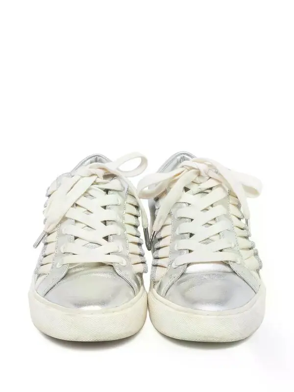 Tory Burch Leather Lace-up Sneakers With Ruffle Trim