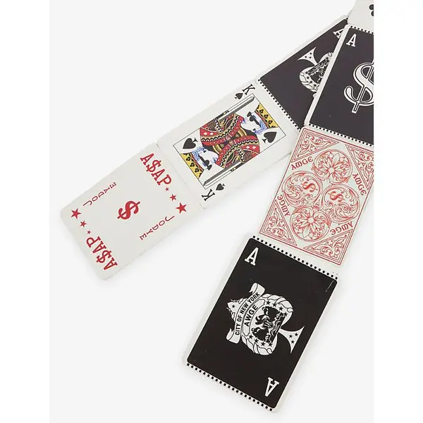 AWGE Cards Motif Leather Belt