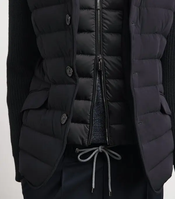 MOORER Rogers Hybrid Jacket - Navy