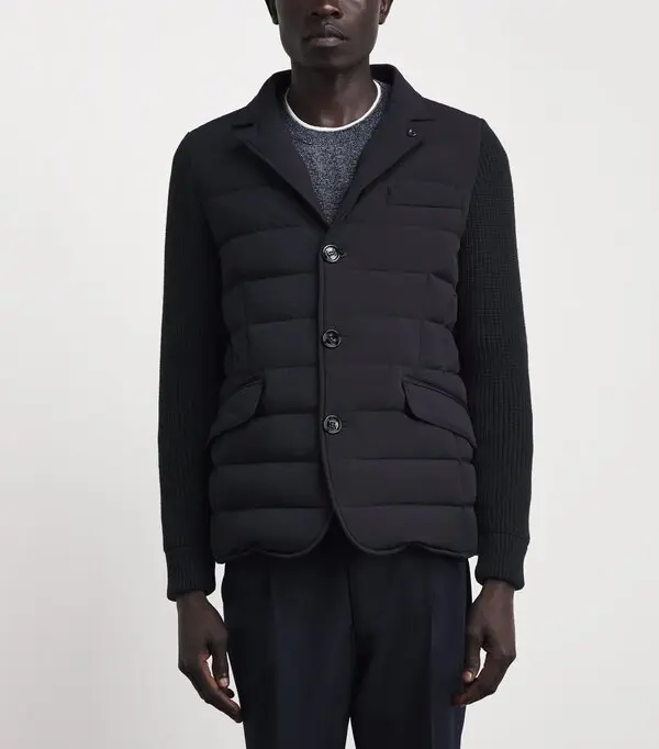 MOORER Rogers Hybrid Jacket - Navy
