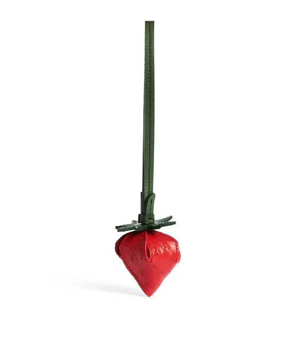 Jacquemus Leather Strawberry Bag Charm - Red