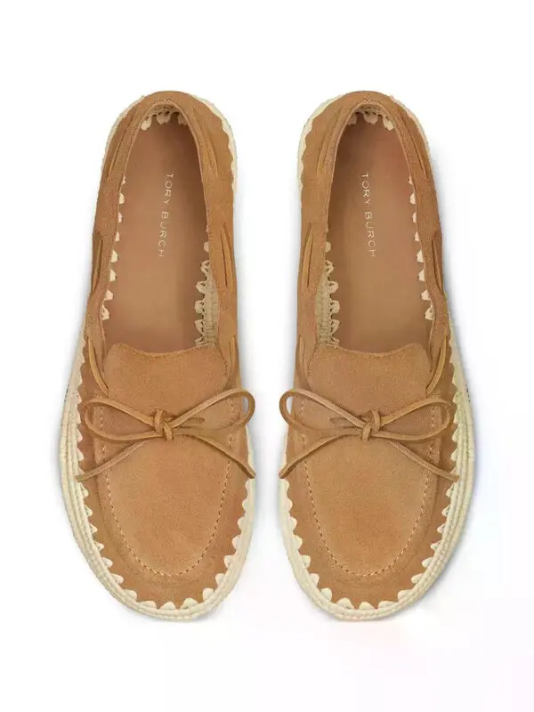 Tory Burch Raffia Trimmed Loafers