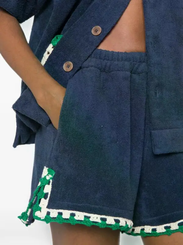 TERRY PUESTO Crochet-trimmed Terry Shorts