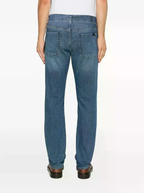 7 For All Mankind Straight Leg Faded Effect Jeans