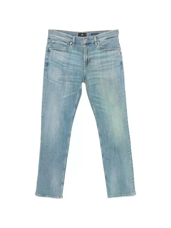 7 For All Mankind Faded Effect Logo Patch Jeans