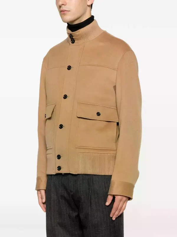 LARDINI Button-up Ribbed-trim Jacket