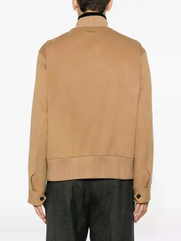 LARDINI Button-up Ribbed-trim Jacket