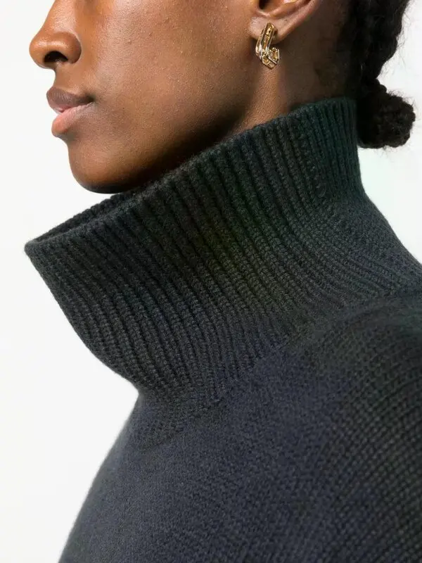 LISA YANG Funnel Neck Cashmere Jumper - Grey