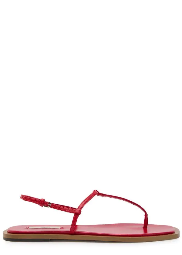 TOTEME T-strap Leather Sandals - Red