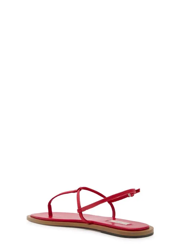 TOTEME T-strap Leather Sandals - Red