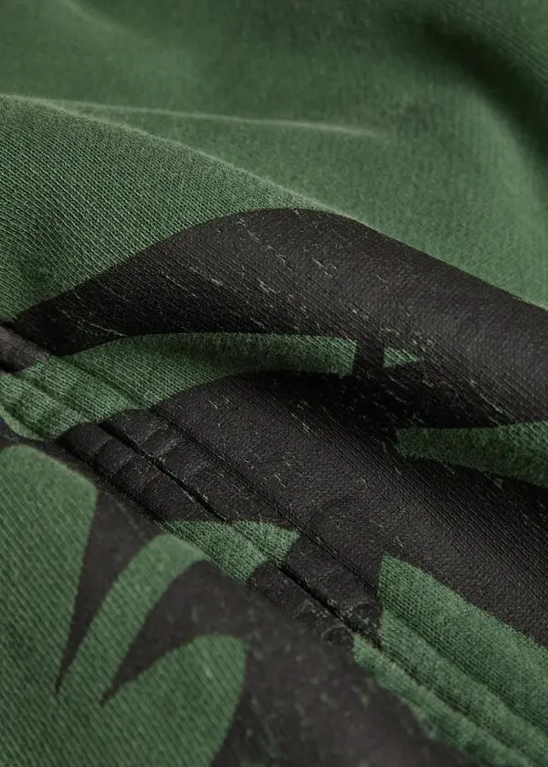 GODMADE Logo-print Zip-up Hooded Cotton Sweatshirt - Green Light