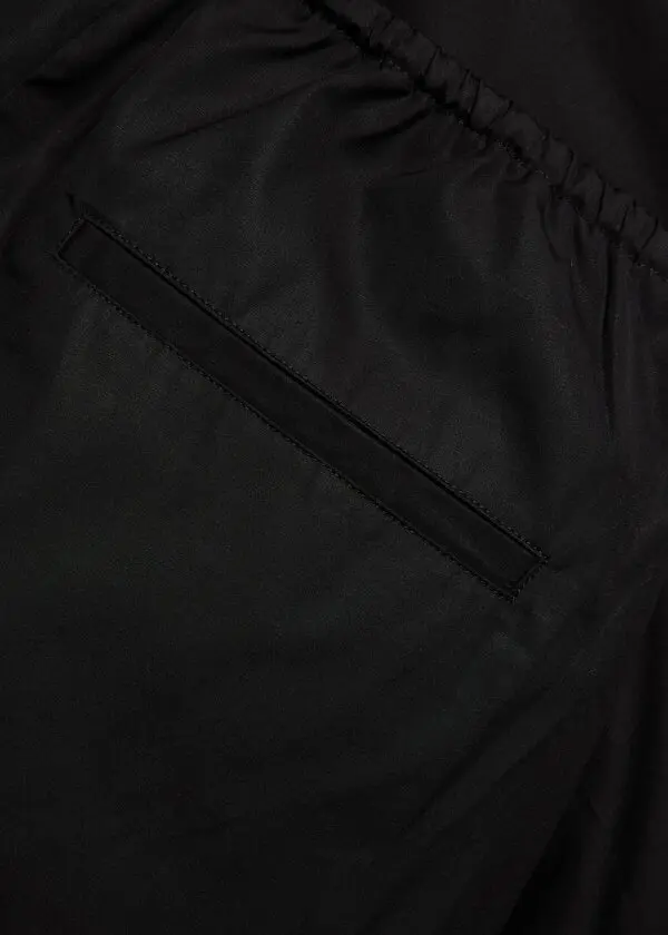 TOTEME Drawstring Barrel-leg Cotton Trousers - Black