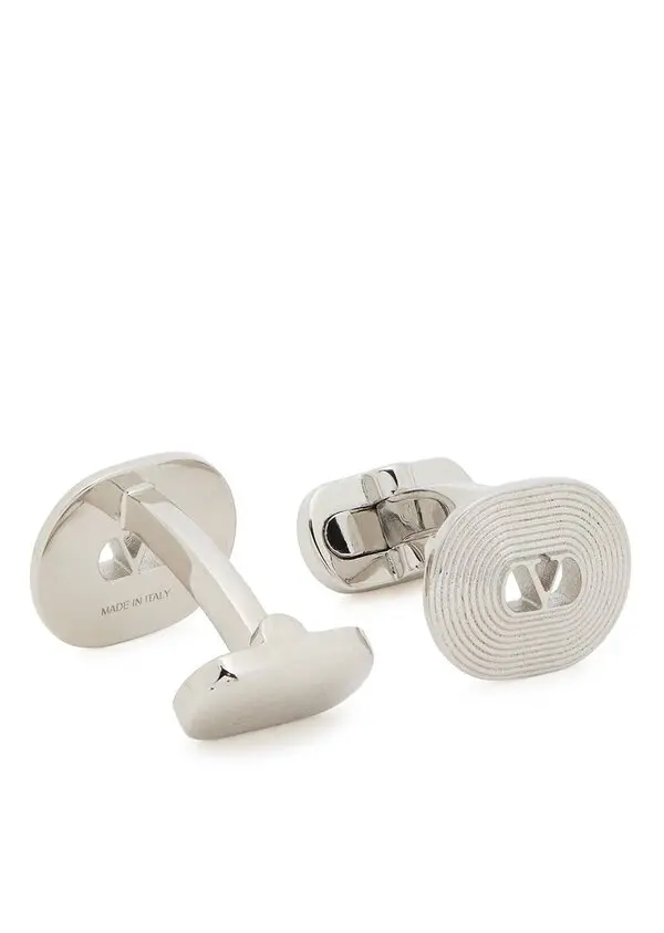 Valentino Garavani Ovalette Vlogo Cufflinks - Silver