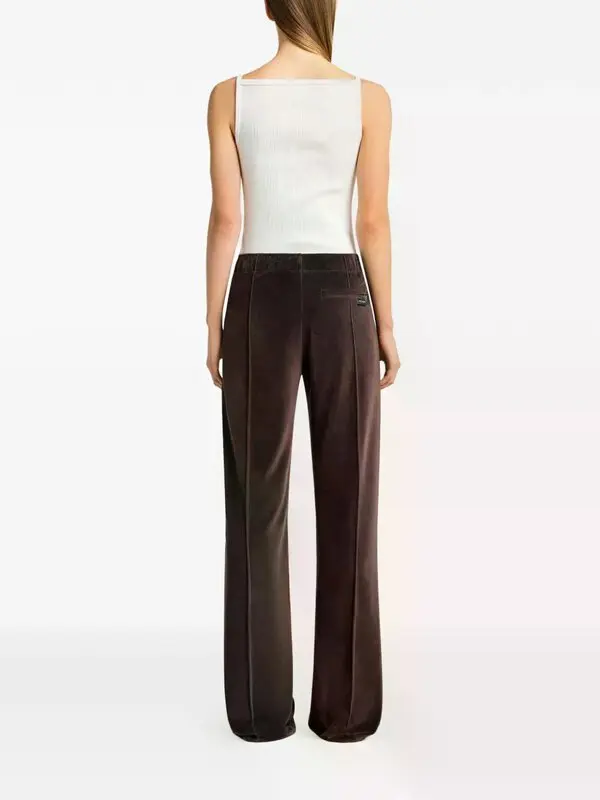 COURREGES Pintucked Velvet Track Pants
