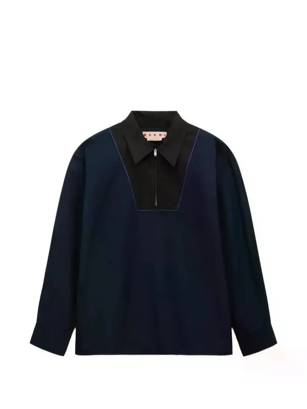 Marni Deep Poplin Shirt With Zipper Bib