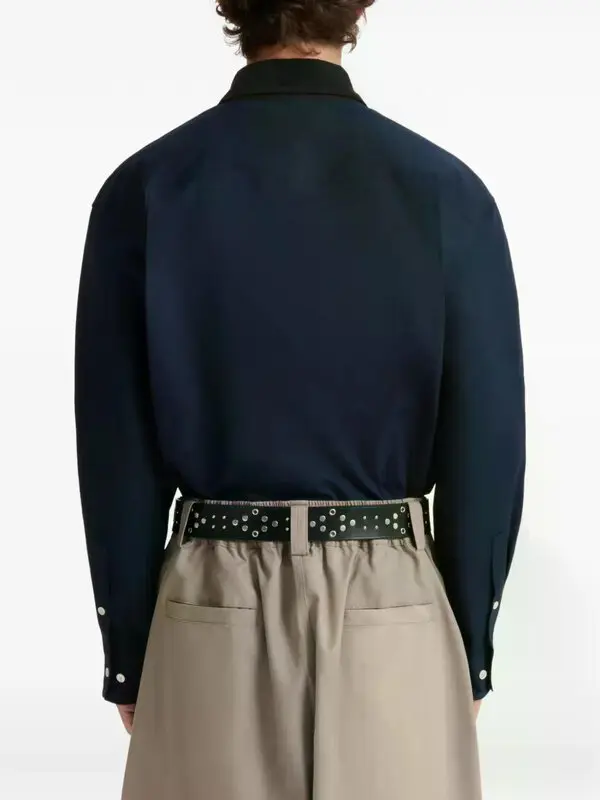 Marni Deep Poplin Shirt With Zipper Bib