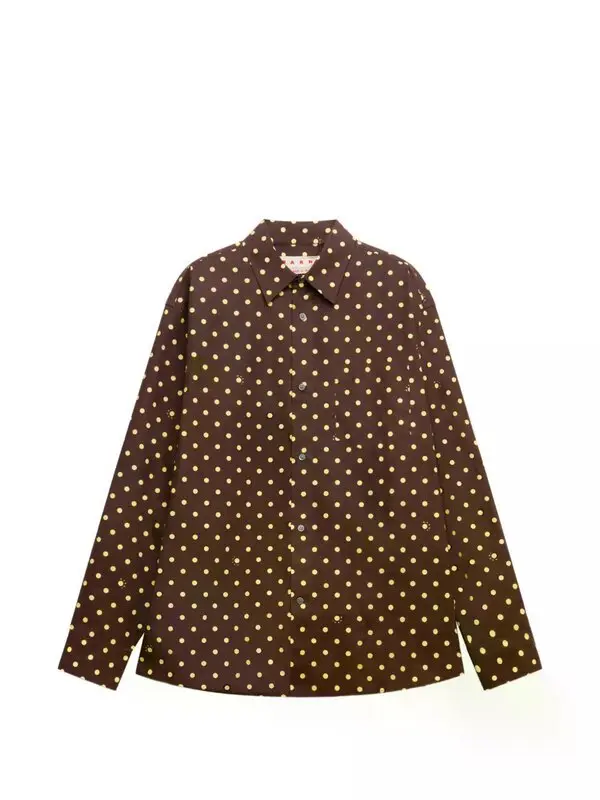 Marni Poplin Shirt With Polka Rhythm Print
