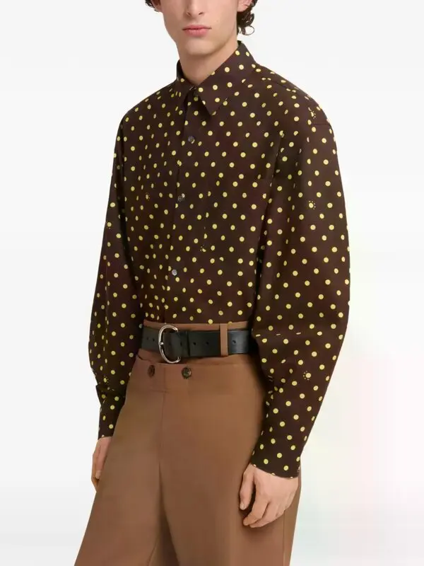 Marni Poplin Shirt With Polka Rhythm Print