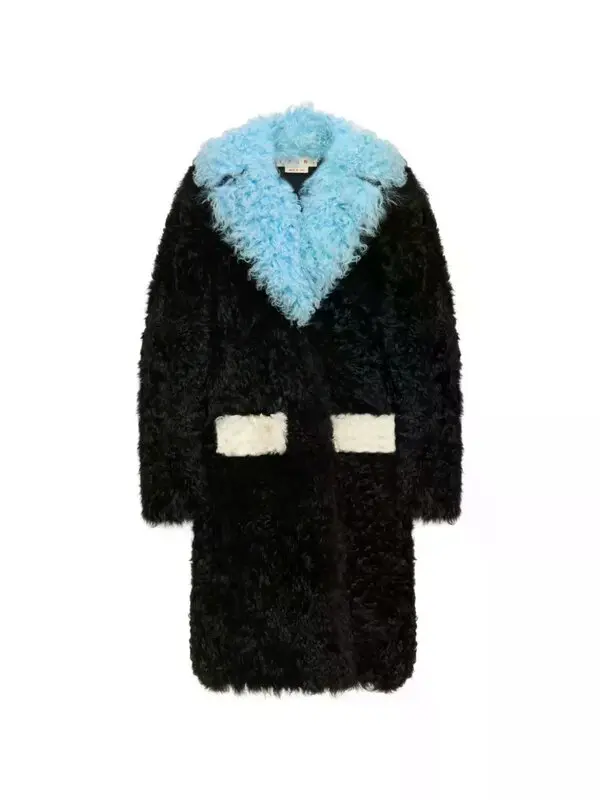 Marni Shearling Single-breasted Coat - Black