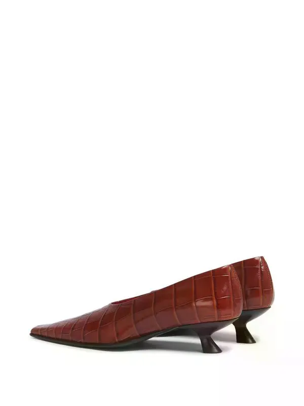 Marni Croc-effect Leather Cindi Pumps