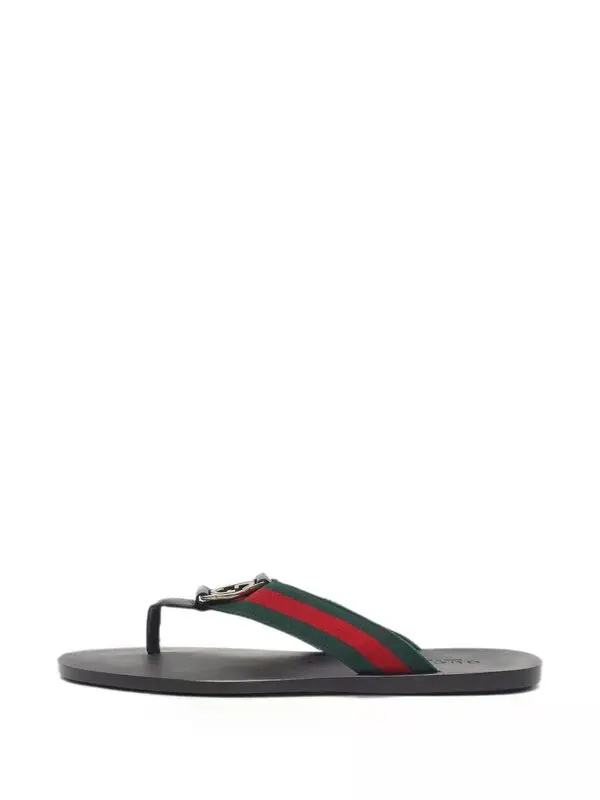 Gucci Interlocking G Web Strap Thong Sandals