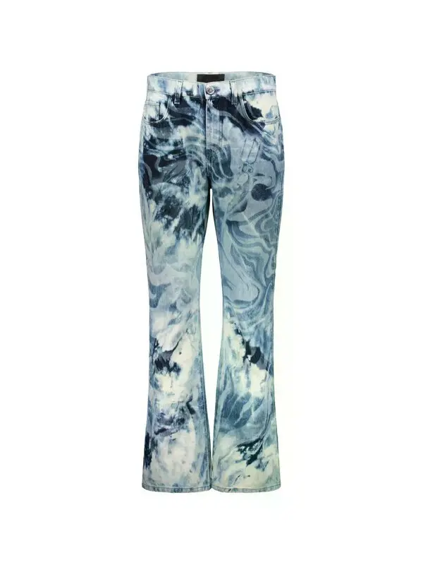 Alberta Ferretti Tie & Dye Flared Jeans