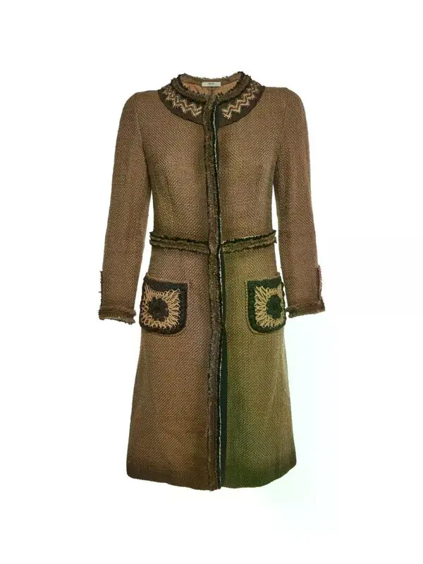 Prada Bead-embellished Tweed Coat