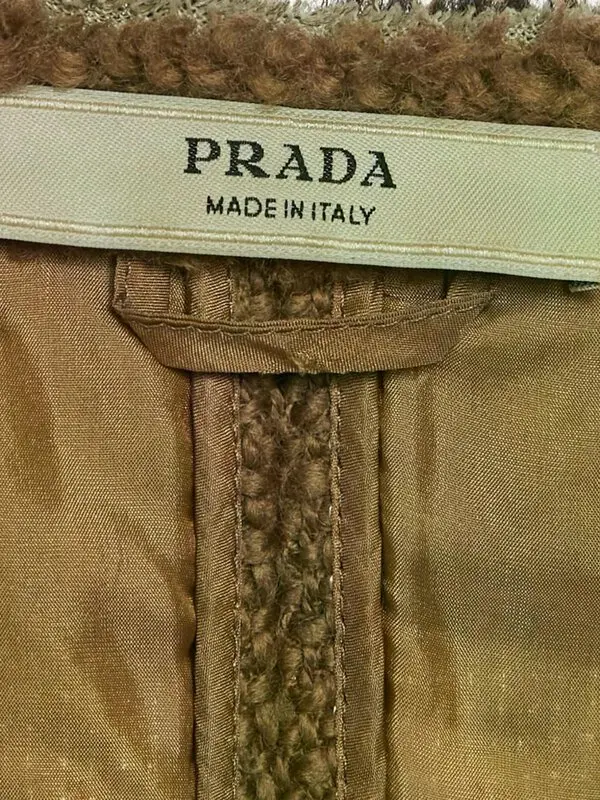 Prada Bead-embellished Tweed Coat