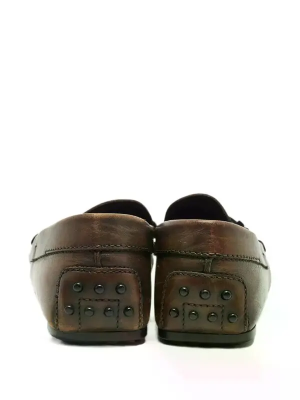 TOD'S Double T Detail Leather Loafers