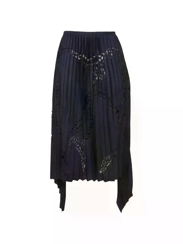 Emilio Pucci Laser-cut Plissé Midi Skirt - Blue