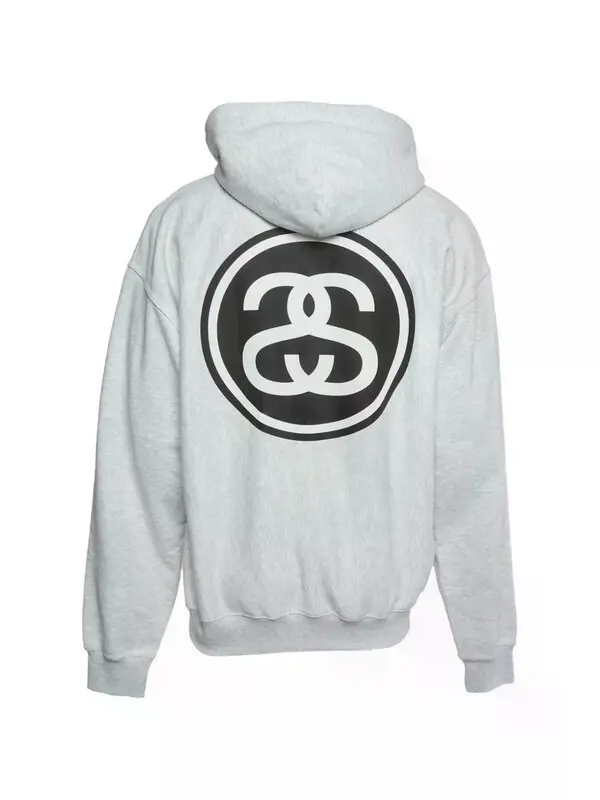 StÜssy Logo Print Hoodie - Grey