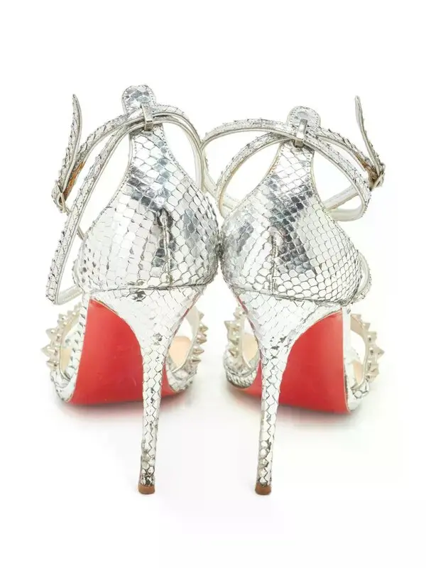 CHRISTIAN LOUBOUTIN Rosalie Studded Sandals - Silver