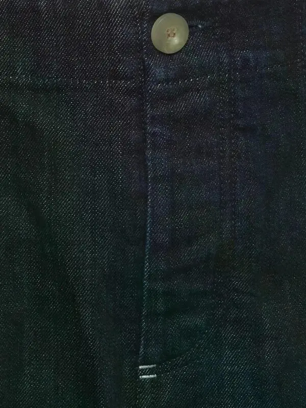 Jacquemus Dark Wash Denim Shorts With Embroidered Logo