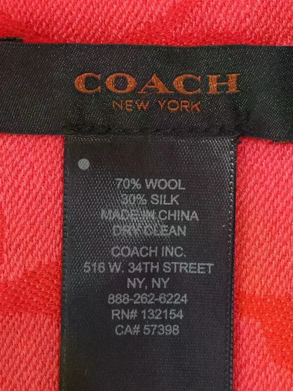 COACH VINTAGE Logo-print Fringed Scarf