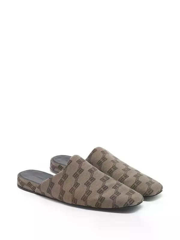 Balenciaga Bb Monogram Canvas Mules
