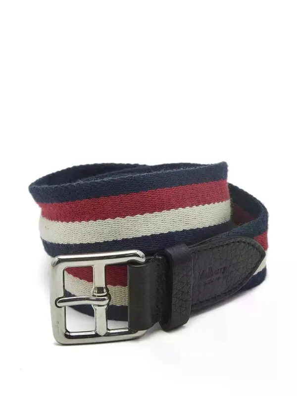 Mulberry Canvas And Leather Trim Belt - Blue
