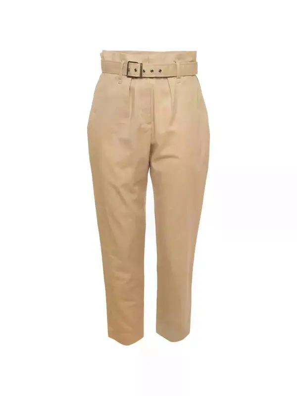 Brunello Cucinelli Belted Gabardine Trousers - Neutrals