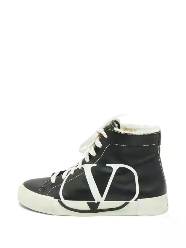 Valentino Garavani Vlogo Signature High-top Lace-up Sneakers - Black