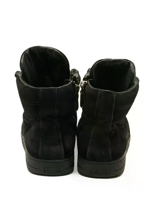 Prada High-top Lace-up Sneakers With Side Zip
