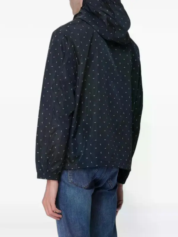 Emporio Armani All-over Logo Print Hooded Jacket