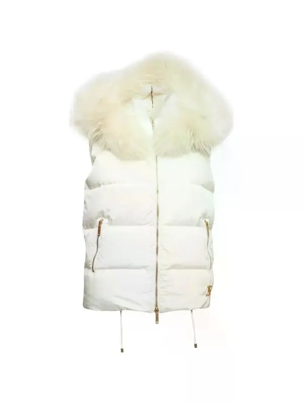 Celine Quilted Faux-fur Trim Gilet