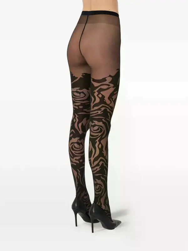 Wolford Rose Pattern Sheer Tights