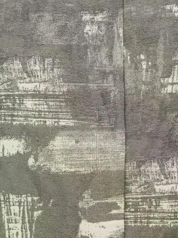 424 Abstract-print Jacquard Button Up Blouse