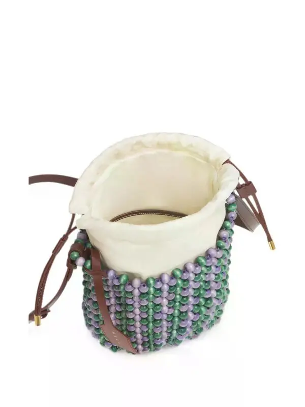 Marni Beaded Bucket Bag - Green