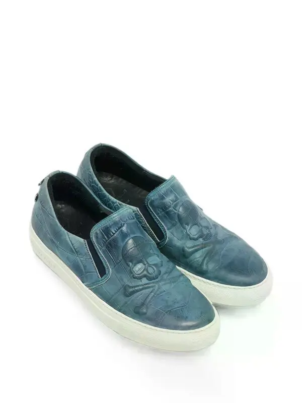 Philipp Plein Croc-embossed Slip-on Sneakers