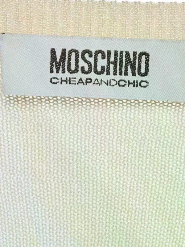 Moschino Cream Floral Appliqué Cardigan