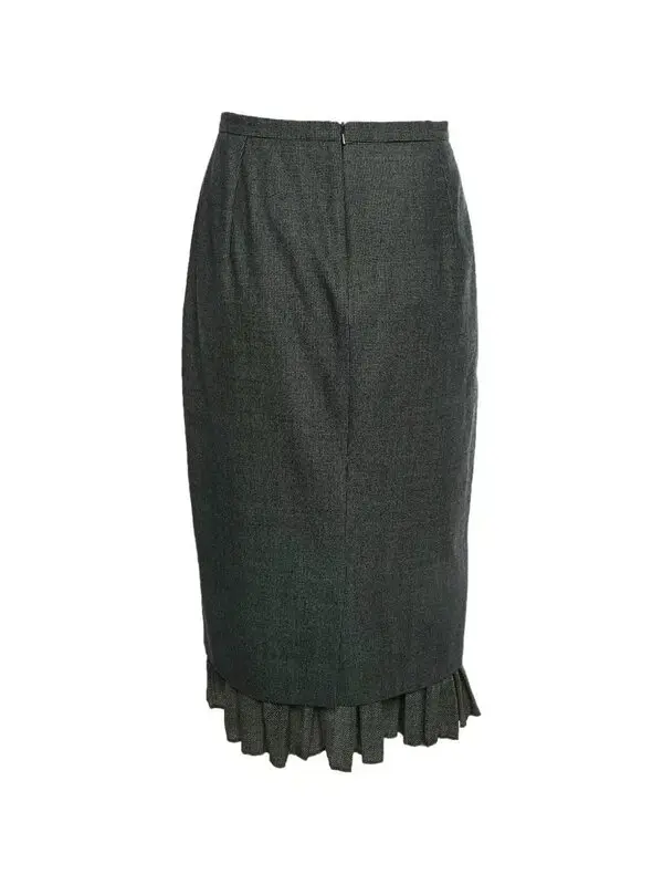 Max Mara Herringbone Pencil Midi Skirt