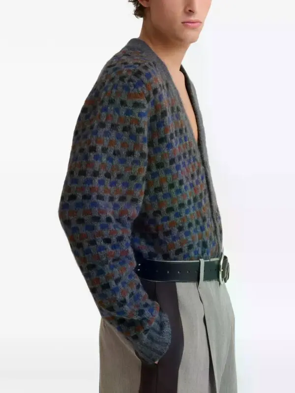 Marni Shetland Wool Jacquard Cardigan