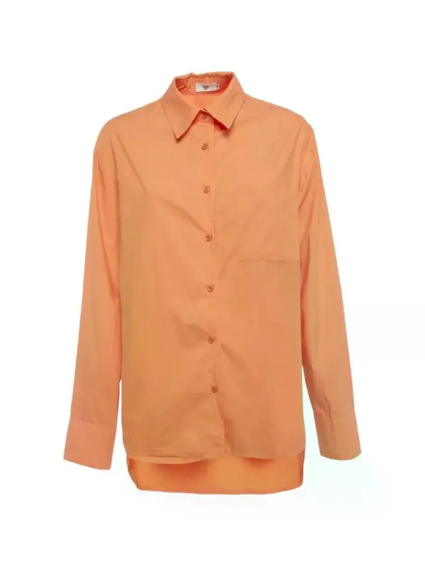 THE FRANKIE SHOP Oversized High-low Cotton Shirt - Orange